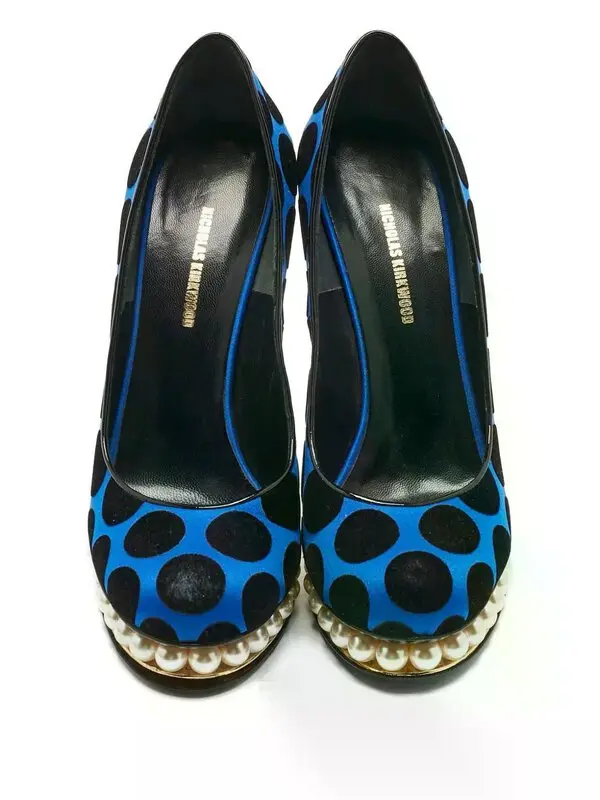 NICHOLAS KIRKWOOD Casati Polka-dot Platform Pumps - Blue
