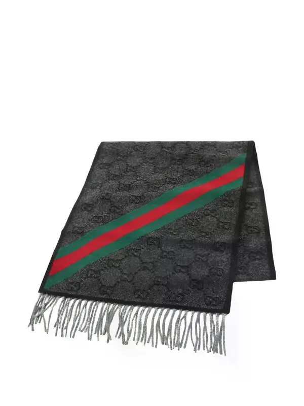 Gucci 1920s Gg-pattern Scarf - Grey