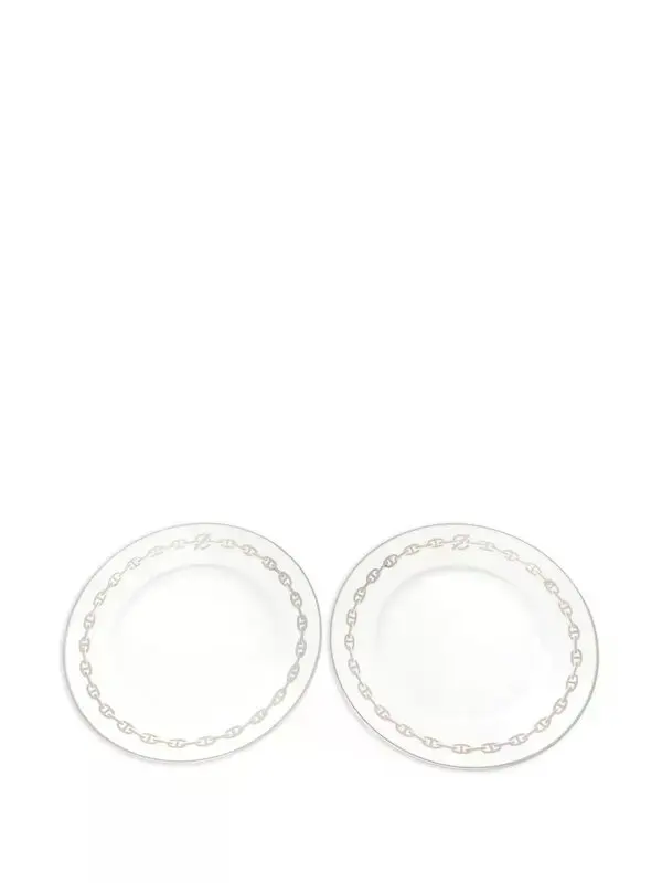 Hermès 10s Chaine-d'ancre-motif Plate - White