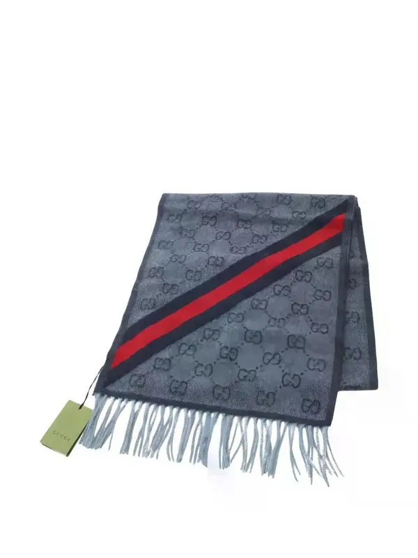Gucci 2020s Gg-pattern Scarf - Blue