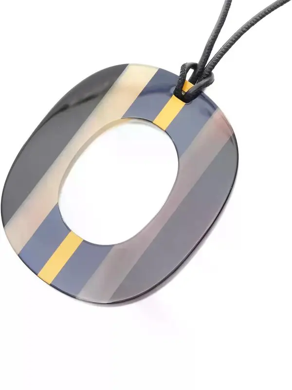Hermès 1910s Ismu Striped Necklace - Black