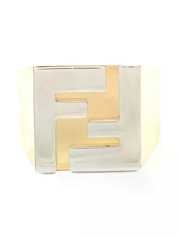Fendi 2010s Ff Signet Ring - Gold