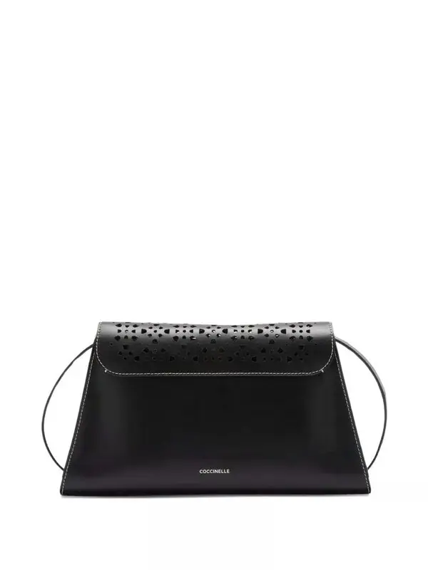 COCCINELLE Dew Laser-cut Shoulder Bag - Black