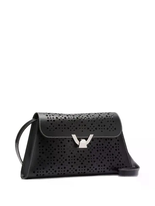 COCCINELLE Dew Laser-cut Shoulder Bag - Black