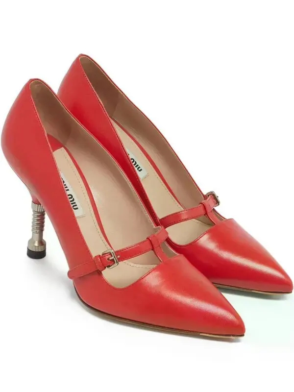 Miu Miu Leather T-bar Pumps