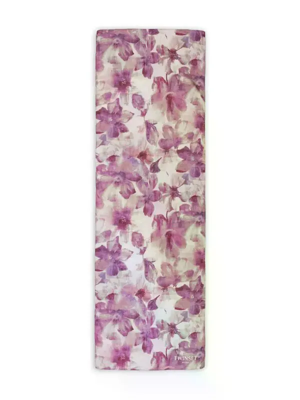 TWINSET Floral Scarf - Purple