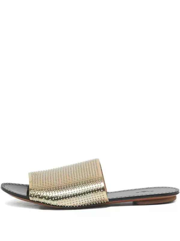 Alaïa Shimmering Leather Slides