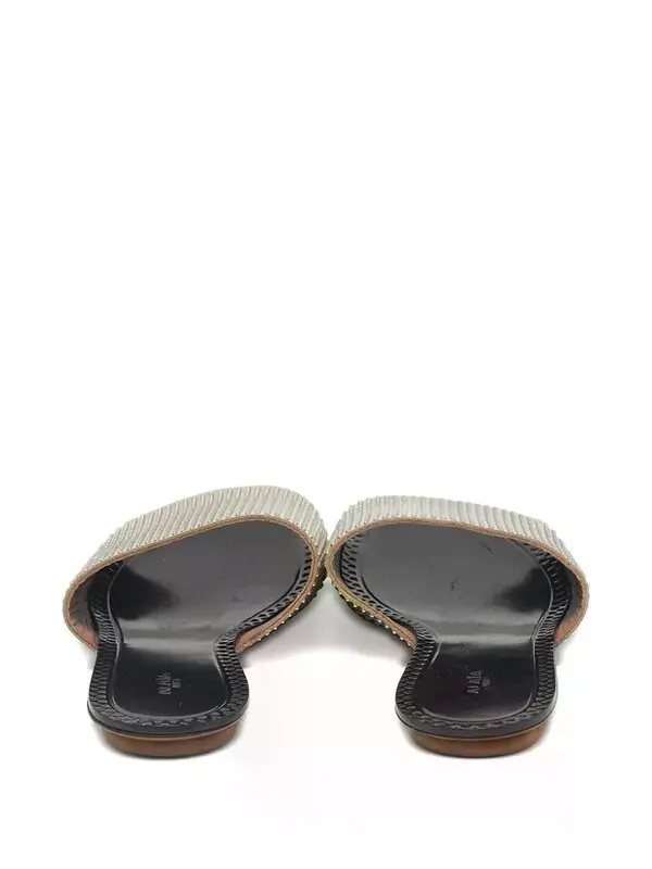 Alaïa Shimmering Leather Slides