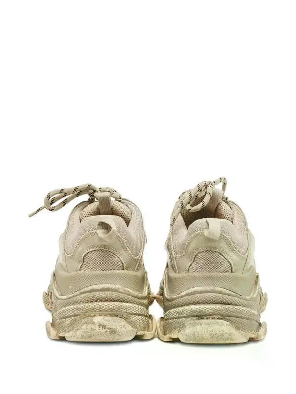Balenciaga Triple S Leather Trainers - Neutrals