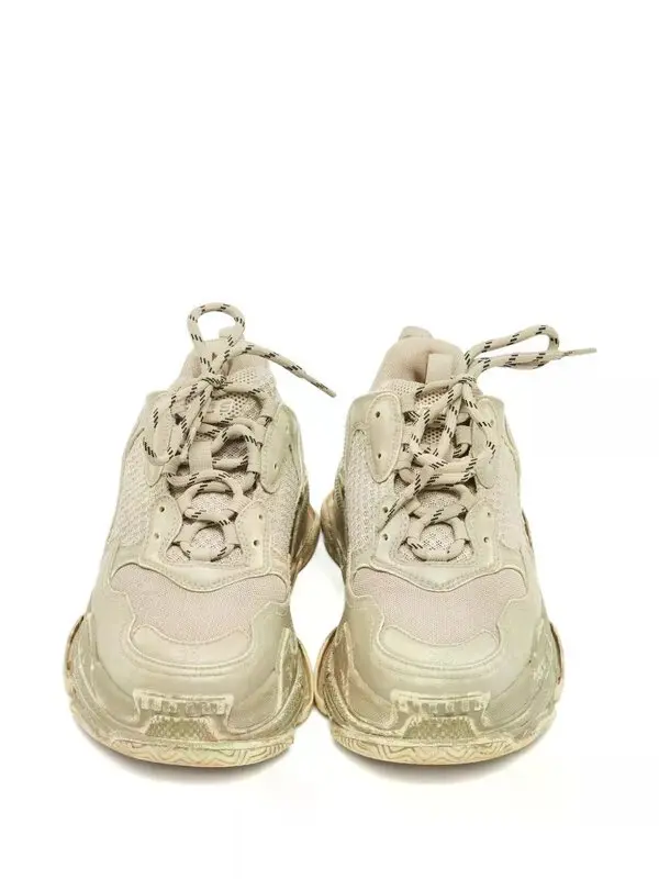 Balenciaga Triple S Leather Trainers - Neutrals