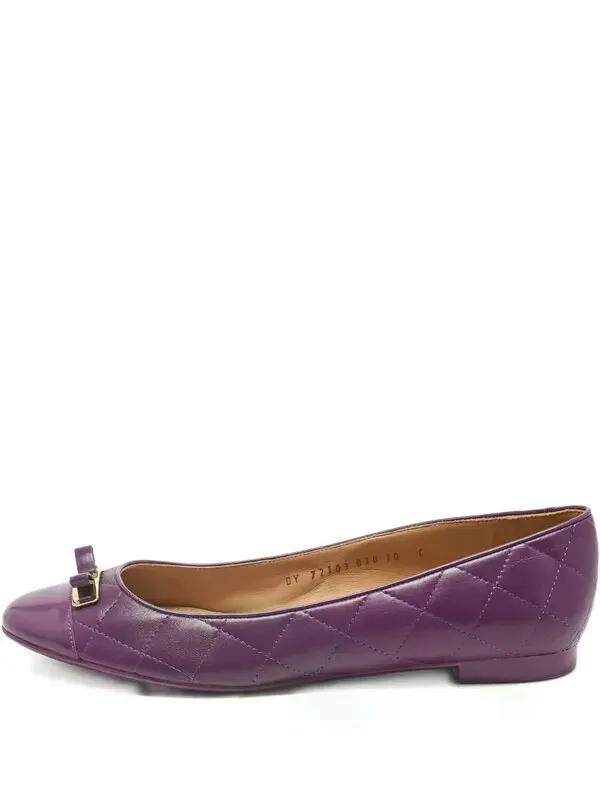 FERRAGAMO Quilted Bow Ballet Flats