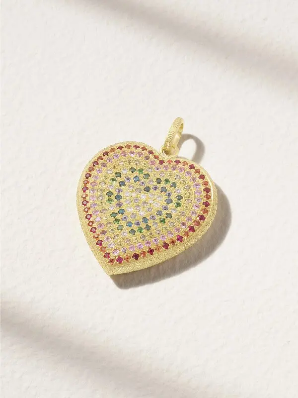 Carolina Bucci Rainbow Multi-stone Heart Pendant - Gold