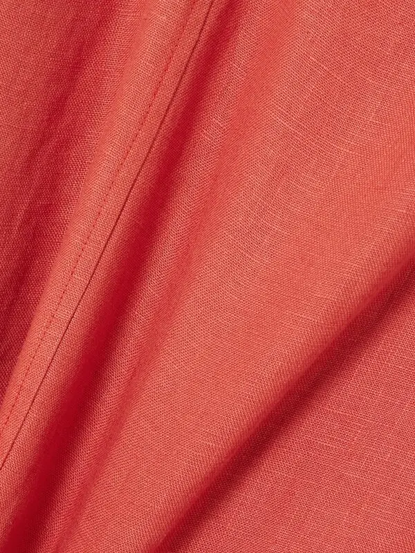 Faithfull The Brand Perla Tie-detailed Linen Mini Dress - Red