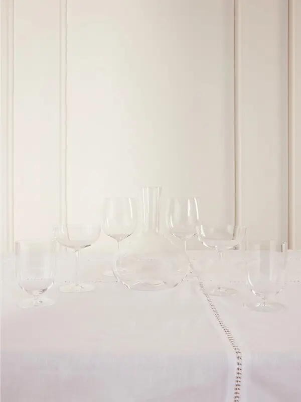 LOBMEYR Polka Crystal Decanter And Wine, Champagne And Water Glasses Set - Neutrals
