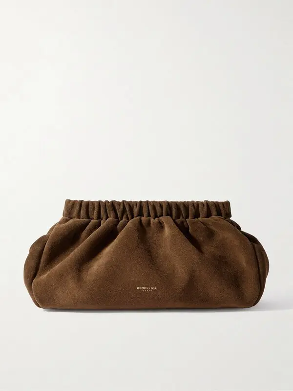 DEMELLIER Miami Suede Clutch - Brown