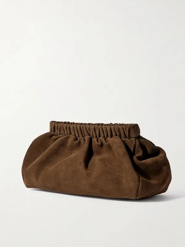 DEMELLIER Miami Suede Clutch - Brown
