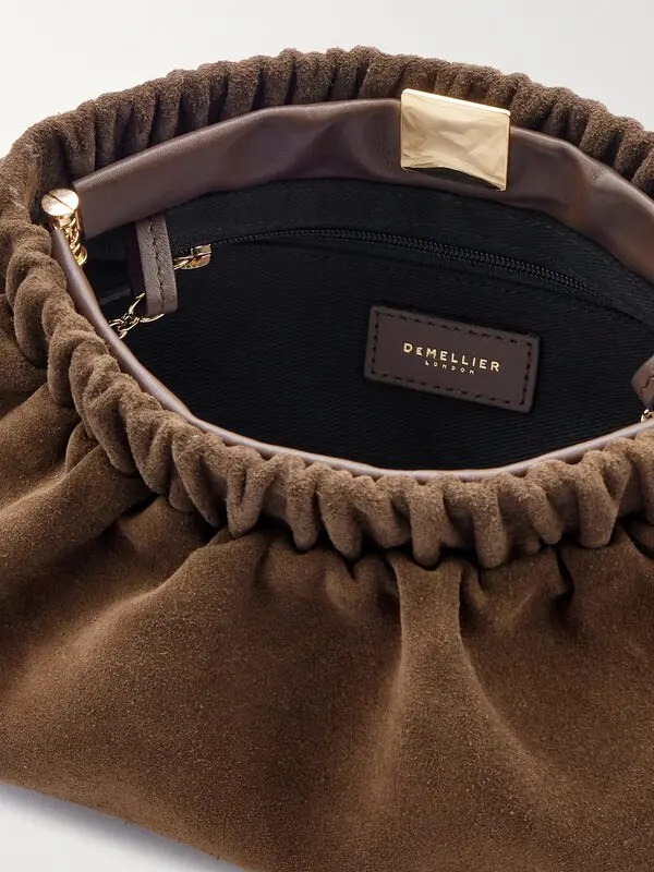DEMELLIER Miami Suede Clutch - Brown