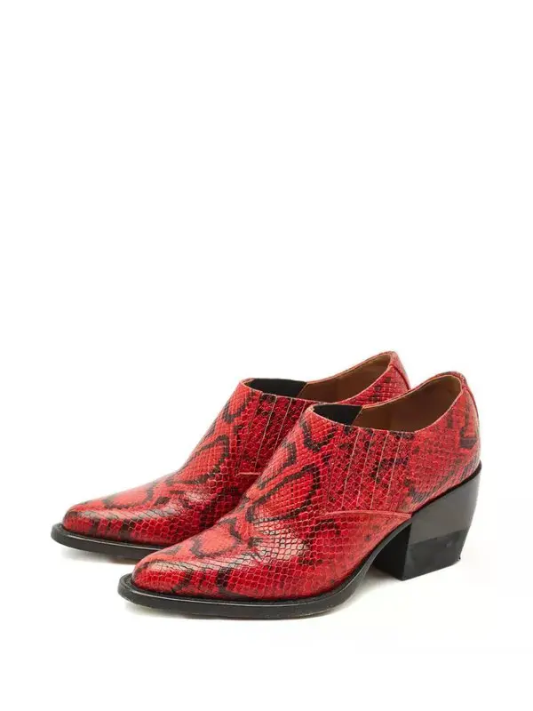 Chloé Rylee Snakeskin-embossed Leather Boots