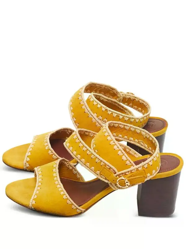 Tory Burch Ankle-strap Block-heel Sandals - Yellow