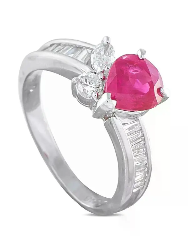 LB EXCLUSIVE Diamond And Ruby Ring - Silver