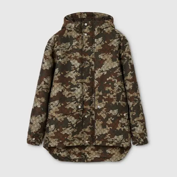 Gucci Gg Marbled Cotton Jacquard Padded Jacket