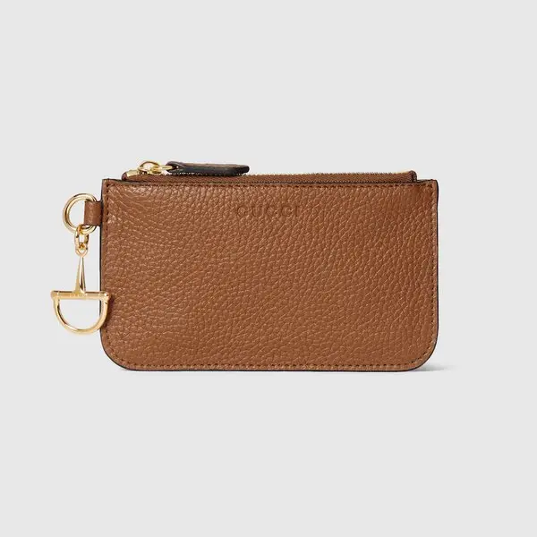 Gucci Half Horsebit Card Case Leather - Brown