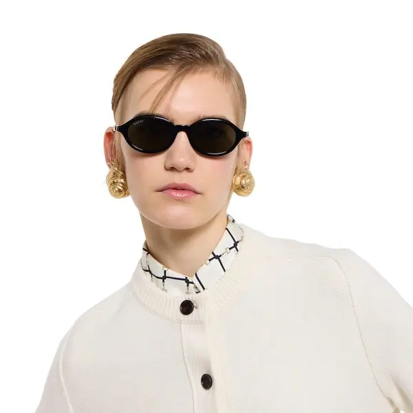 Gucci Round Frame Sunglasses - Black