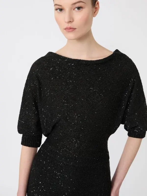 Max Mara Sequined Viscose Knit Midi Dress