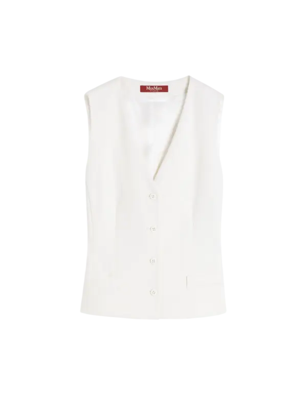 Max Mara Wool Crepe Gilet - White
