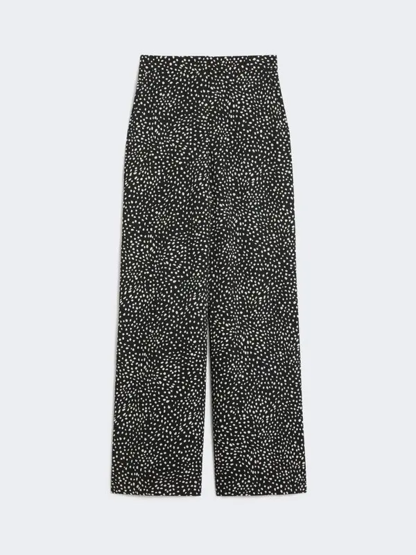 Max Mara Printed Sablé Wide-leg Trousers