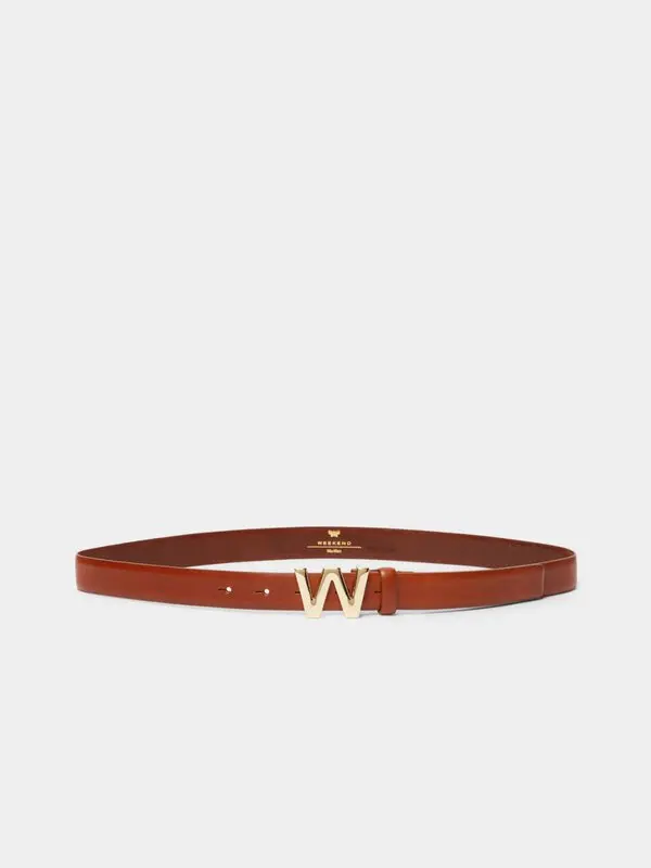 Max Mara Leather Belt With Logo Buckle