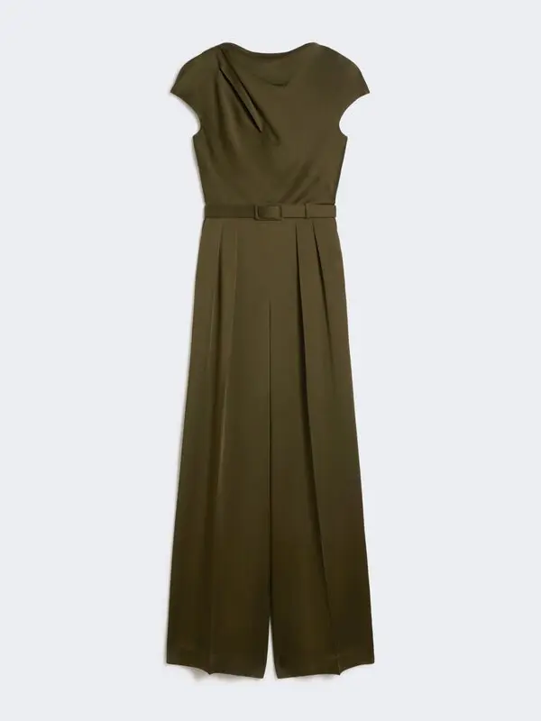 Max Mara Envers Satin Jumpsuit - Moss Green