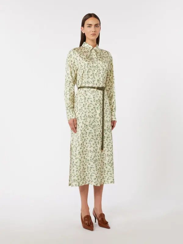 Max Mara Printed Silk Twill Shirt Dress