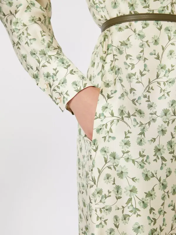 Max Mara Printed Silk Twill Shirt Dress