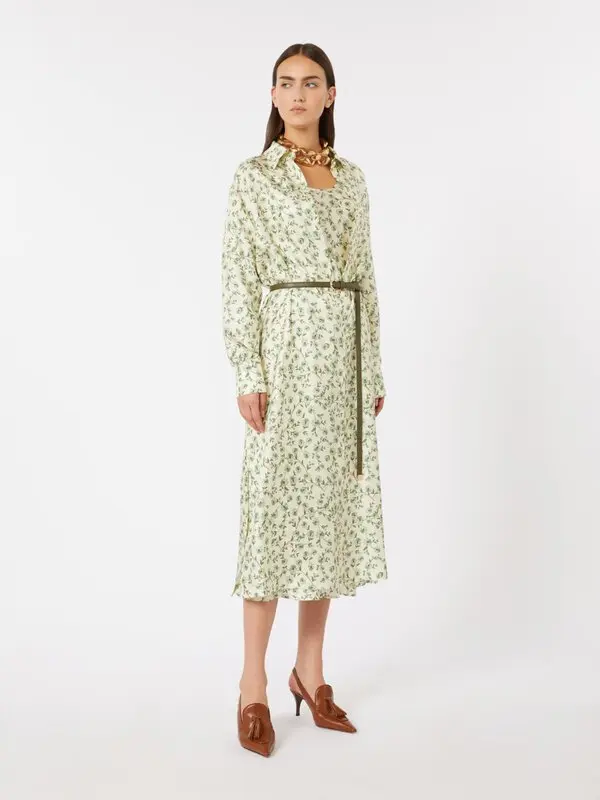 Max Mara Printed Silk Twill Shirt Dress