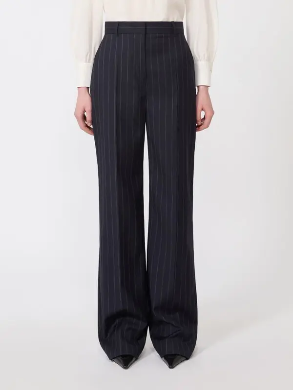 Max Mara Pinstripe Wool Trousers