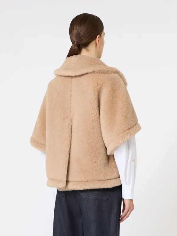 Max Mara Alpaca And Cashmere Teddy Fabric Cape - Beige