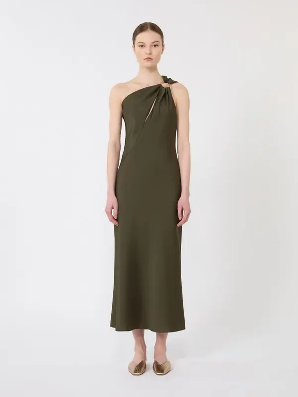 moss green satin dress Anderson Maxi Dress, in Moss Green Luxe Satin, Size: Small | Show Me Your Mumu main image 1