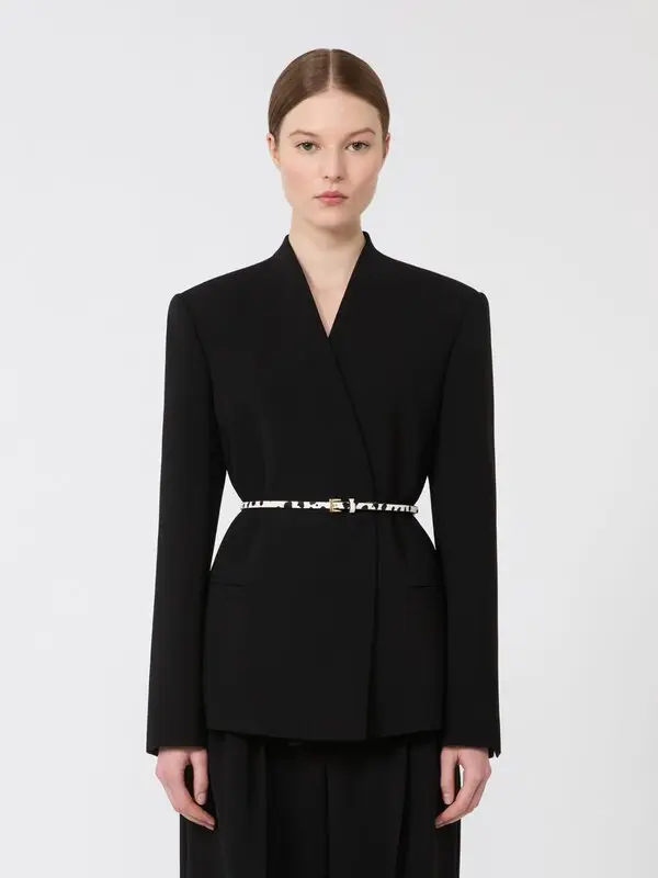 Max Mara Double-breasted Cady Jacket With Belt