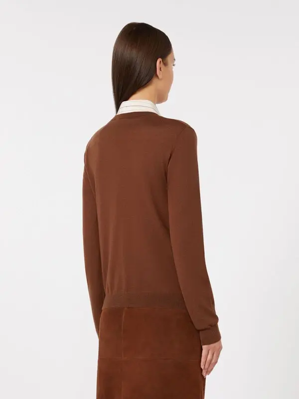 Max Mara Wool And Silk Argyle Knit Sweater - Chocolate