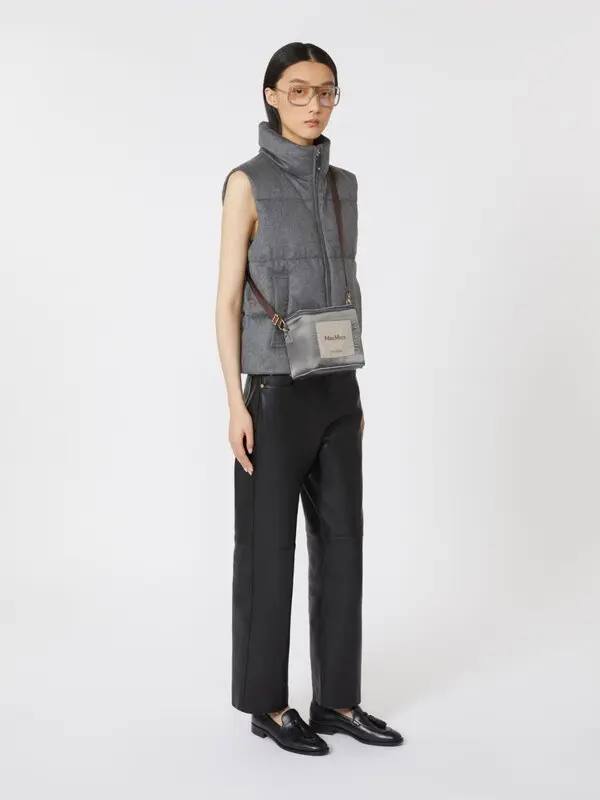 Max Mara Water-repellent Padded Cashmere And Canvas Gilet - Medium Grey