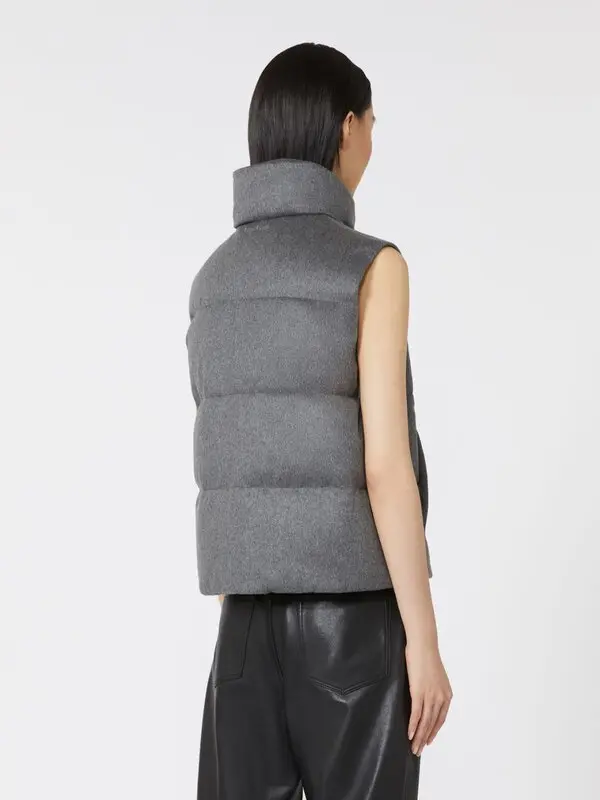 Max Mara Water-repellent Padded Cashmere And Canvas Gilet - Medium Grey