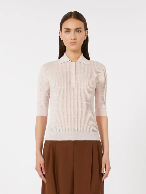 Max Mara Silk And Wool Polo Sweater - Pink