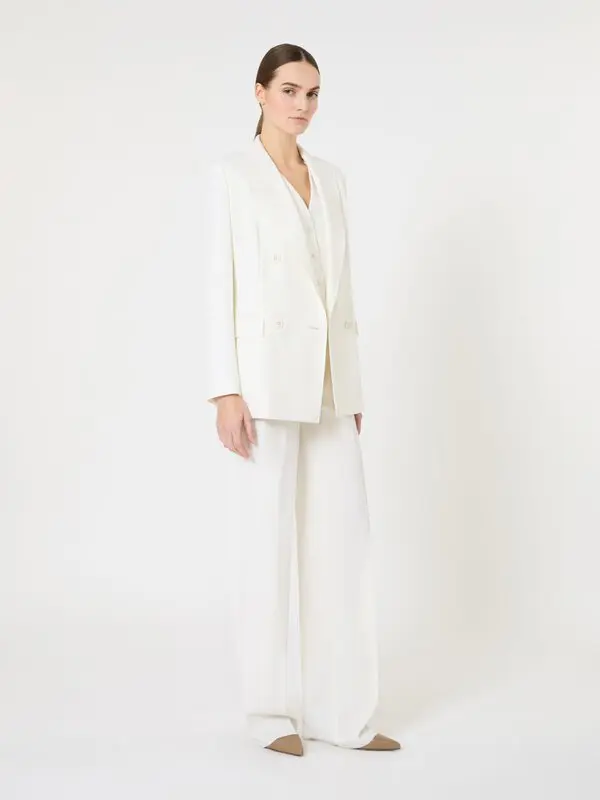 Max Mara Fitted Wool Crepe Double-breasted Blazer