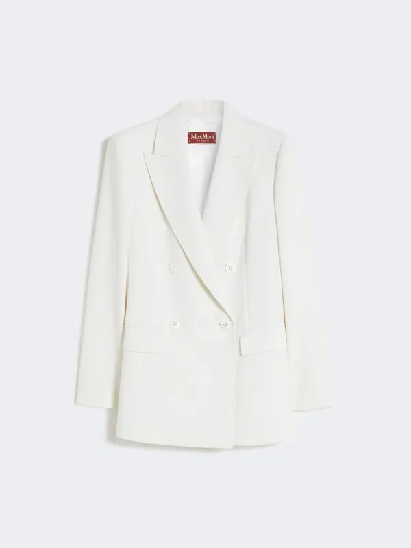 Max Mara Fitted Wool Crepe Double-breasted Blazer