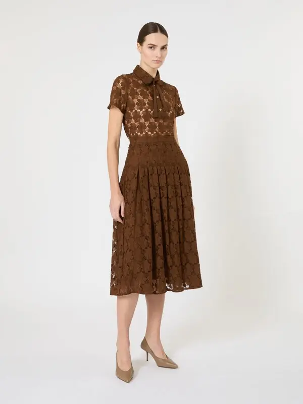 Max Mara Lace Pleated Midi Skirt
