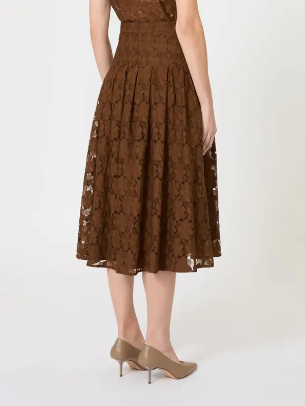 Max Mara Lace Pleated Midi Skirt