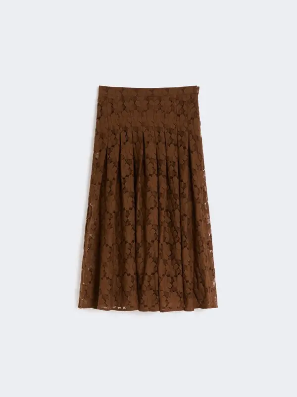 Max Mara Lace Pleated Midi Skirt