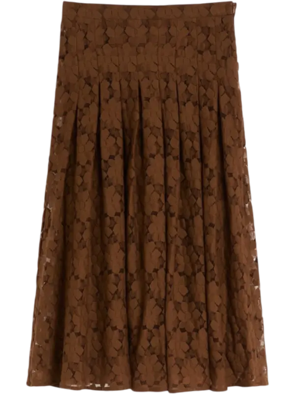 Max Mara Lace Pleated Midi Skirt