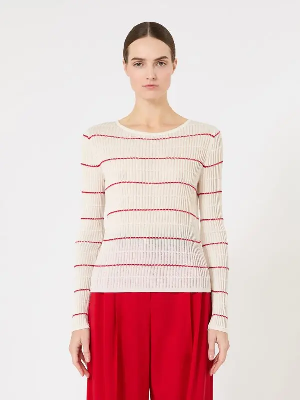 Max Mara Slim-fit Wool And Silk Sweater - White